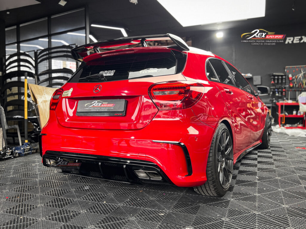 A-CLASS W176 A180 A200 A250 A45 Rear Diffuser Revoz Black ...