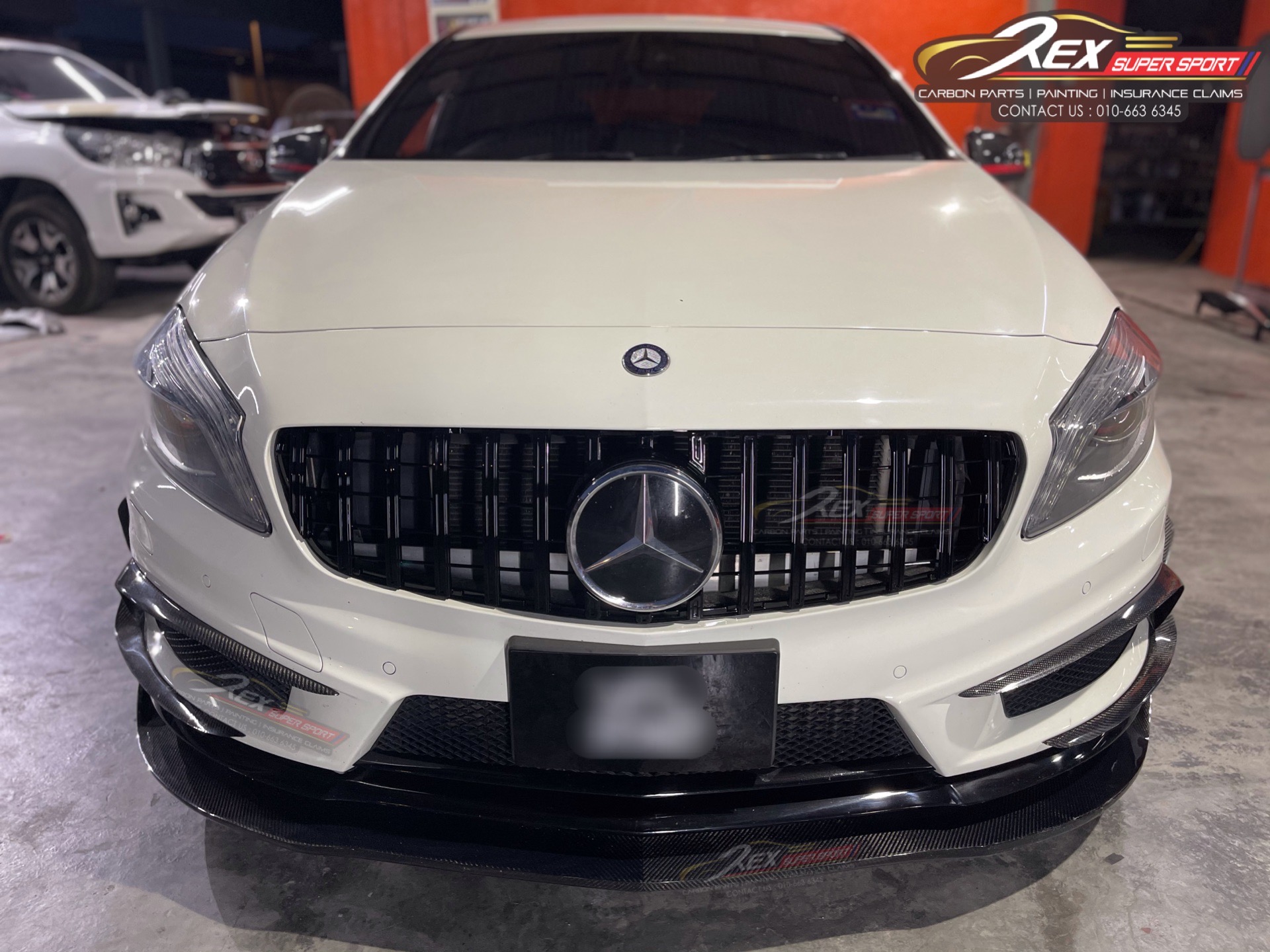 A-Class W176 A180 A200 A250 A45 AMG Front Grill GT Black ...