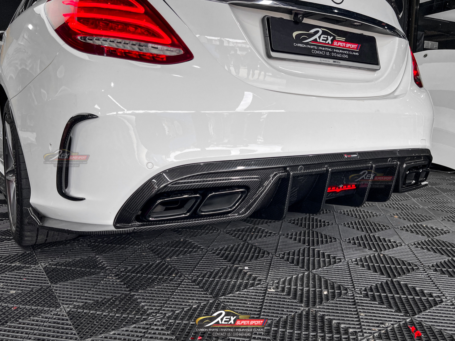 C-CLASS W205 C200 C250 C300 C43 C63 Rear Diffuser TAKD Dry Carbon ...