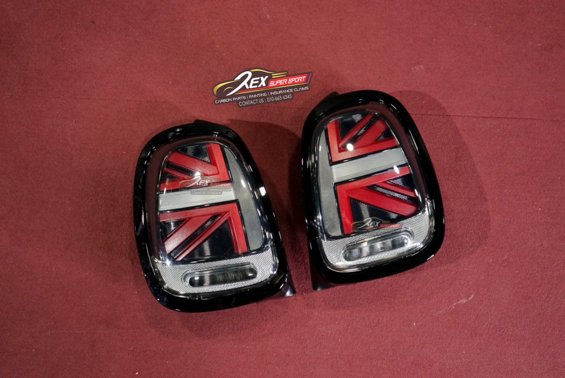 MINI Cooper F56 F55 Rear LED Tail Lamp Union Jack Smoke Red ...