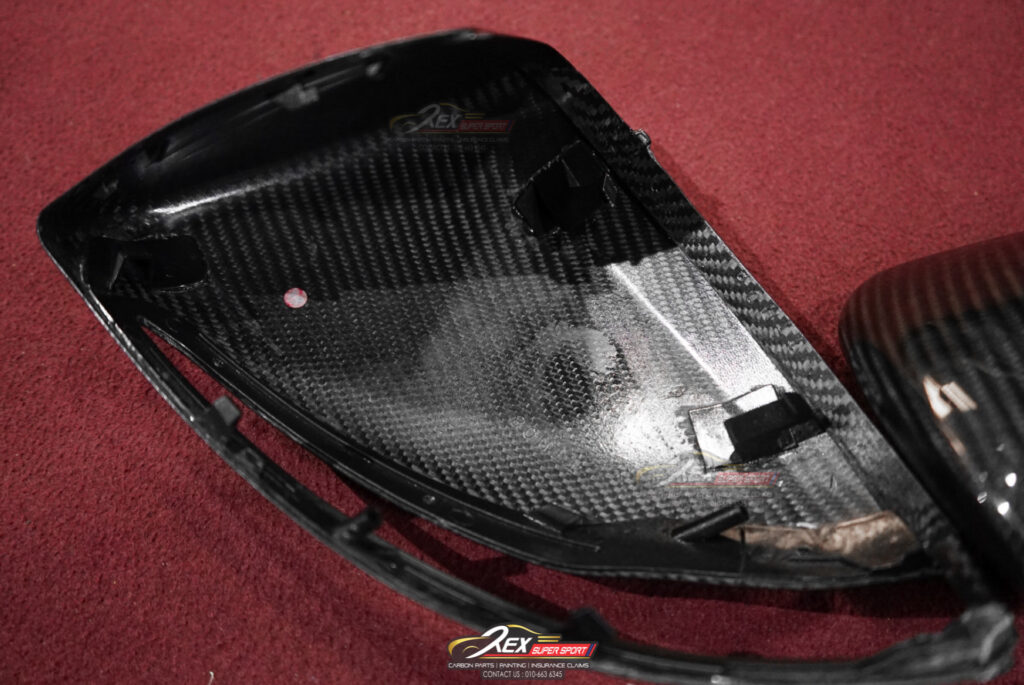 C300 C63 Mirror Cover Upgrade 2-Piece Dry Carbon Fiber Mirror Covers ...